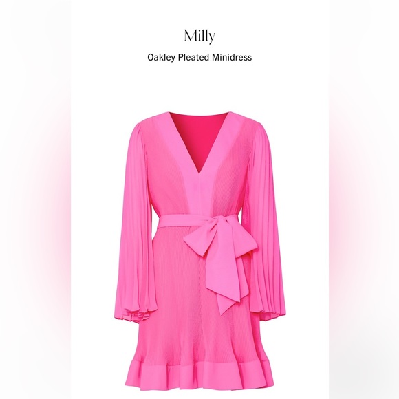 Milly | Dresses | Milly New Oakley Pleated Minidress Size 4 | Poshmark